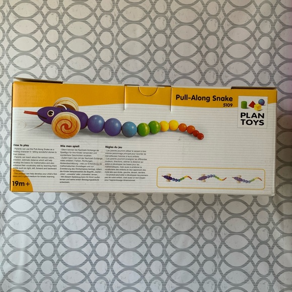 Plan Toys | Other | Plan Toys Pull Along Snake Natural Wood No Lead ...